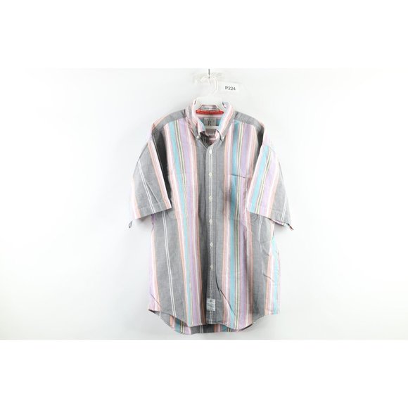 Vintage | Shirts | Vintage 9s Streetwear L Rainbow Striped Double ...
